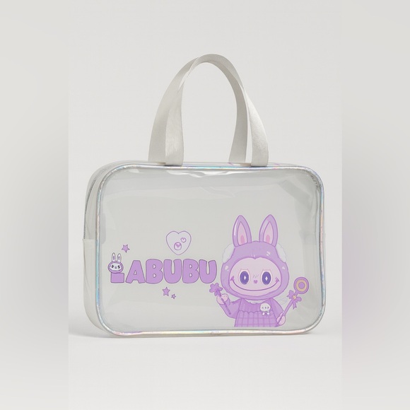Labubu | Bags | Labubu Clear Pvc Tote Bag Purple Bunny Design Cute ...